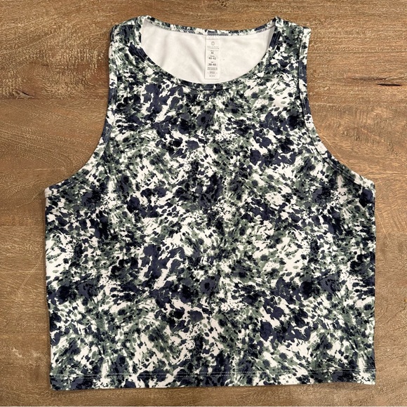 Tops | Halter White Marble Sporty Active Workout Cropped Crop Top ...
